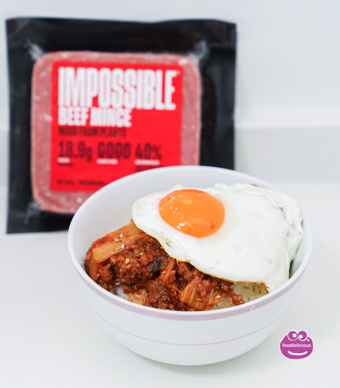 Impossible Beef Kimchi Rice Bowl with Fried Egg and Seaweed – oo ...
